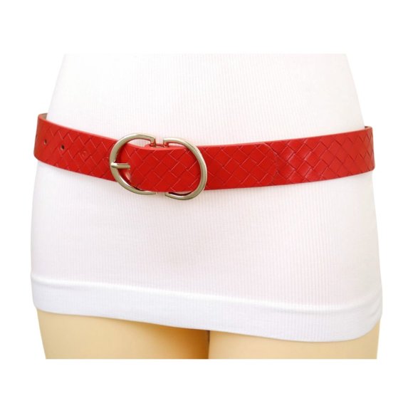 Alwaystyle4you | Accessories | New Women Red Basket Weave Faux Leather ...